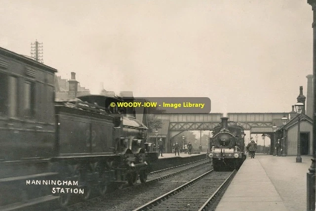 RP09336 - MANNINGHAM Railway Station & Steam Trains , Yorkshire - print ...