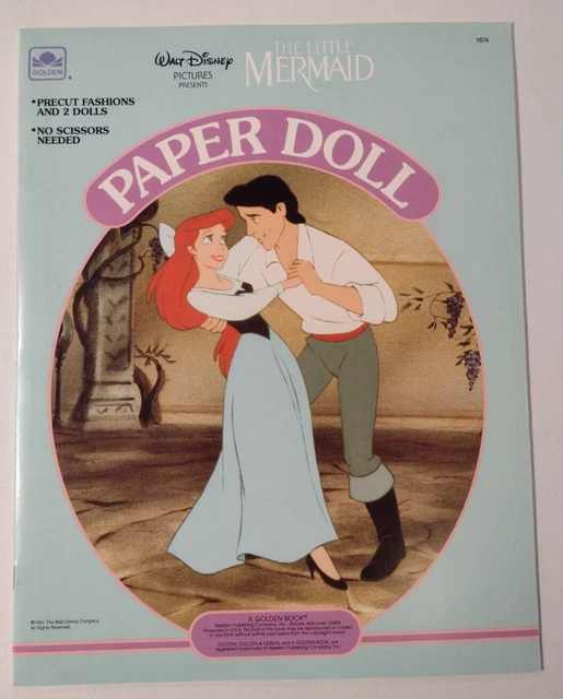 LITTLE MERMAID PAPER Doll/1991/New Unused/Walt Disney/Ariel & Prince ...