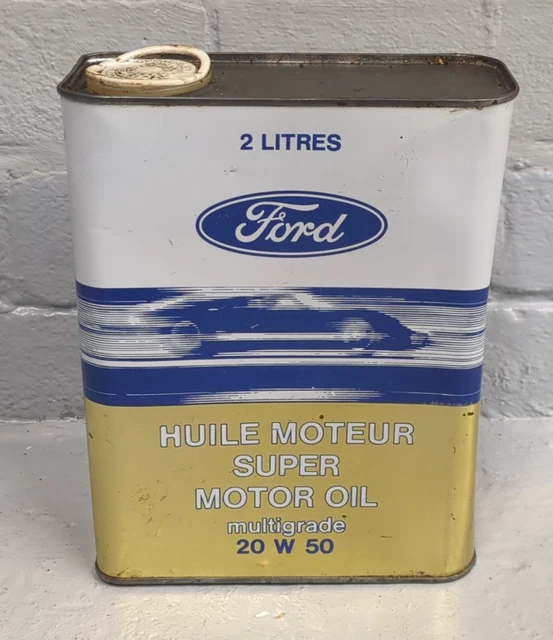 VINTAGE FRENCH FORD Super Motor Oil Multigrade, 2 Litre Can / Tin, FO12 ...