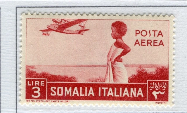 ITALY COLONIES; SOMALIA 1936 early Airmail issue Mint hinged 3L. value ...