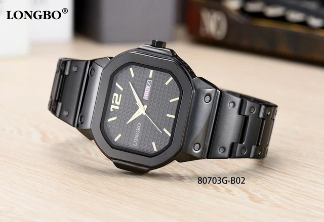 MONTRE POIGNET LONGBO 80703g Homme Quartz Date Élégant Noir Lac EUR 41 ...