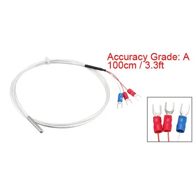 ACCURATE PT100 TEMPERATURE Sensor Probe 3 Insulating Prongs 3 3ft Cable ...