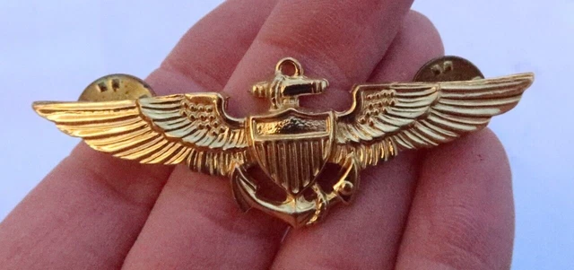 RARE VINTAGE MILITARY Wings Pin Medal Badge Navy USN Anchor Shield ...