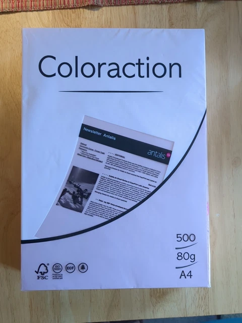 IMAGE COLORACTION A4 80gsm Copy Paper - 500 Sheets (1 Ream) Pale Pink ...