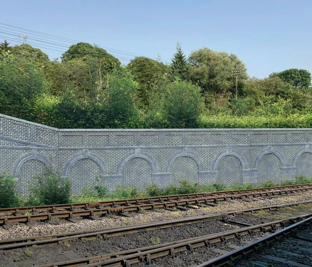 ARCHED RETAINING WALLS Low Level Trackside Scale Model Railway Scenery ...