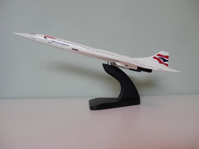 1/100 SCALE BRAVO Delta Wood Model. Concorde G-BOAF British Airways ...