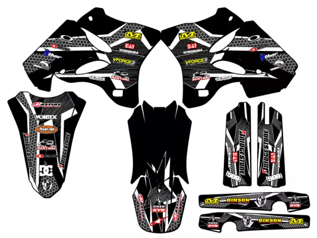 2002-2004 YZ 125 PODIUM Black Senge Graphics Kit Compatible with Yamaha ...