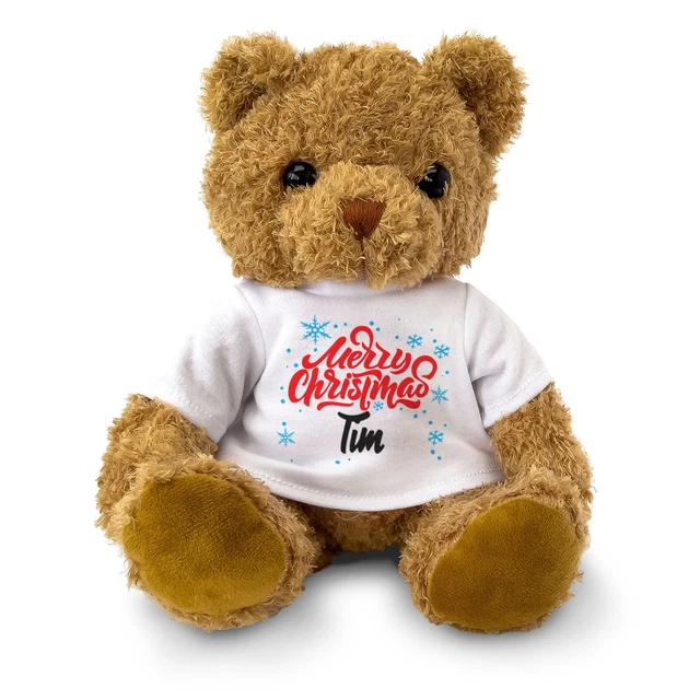 NEW - MERRY CHRISTMAS TIM - Teddy Bear - Cute Cuddly Soft - Gift ...