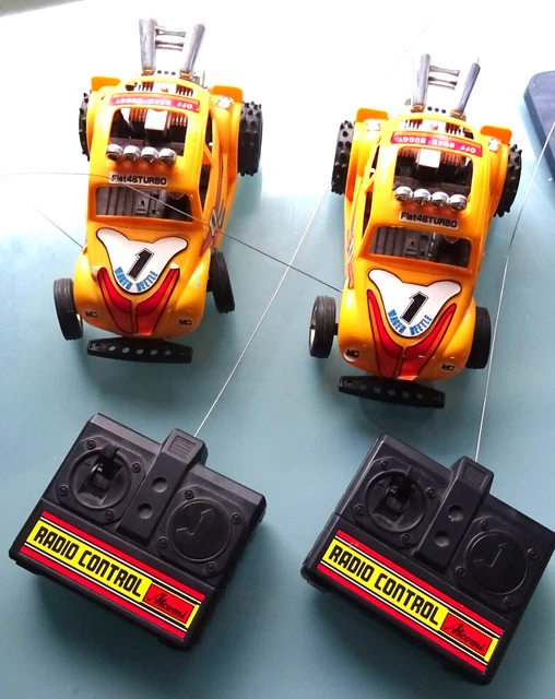 2 X VINTAGE Asahi Atcomi Radio Controlled Volkswagen Buggy Cars w ...