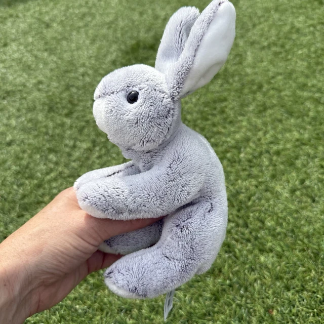 SAINSBURYS HOME SMALL bunny rabbit plush soft toy beanie grey white ...