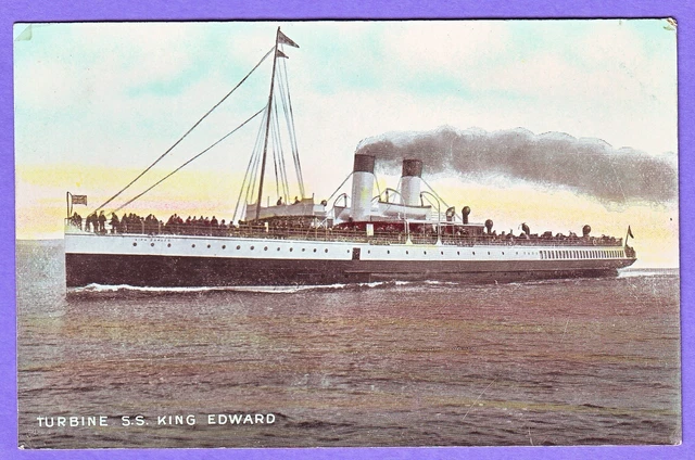 SS KING EDWARD World's First Commercial Turbine Drive Ship Postcard ...