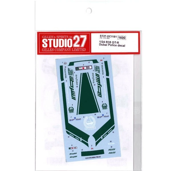 [STUDIO27] 1/24 R35 GT-R Dubai Police Decal EUR 44,46 - PicClick DE