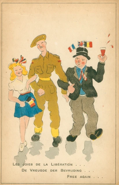 GUERRE 39-45 WW2 Propagande caricature satire libération belgique F EUR ...