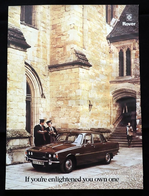 ORIGINAL 1975 VINTAGE Advert British Leyland Rover TC. Voitures, marron ...