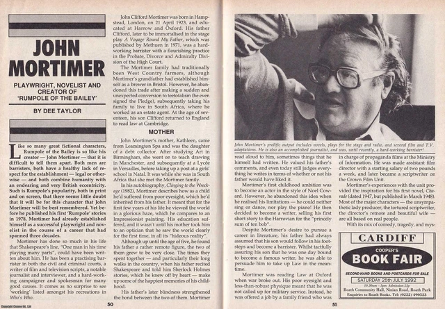 JOHN MORTIMER. PLAYWRIGHT, Novelist And Creator Of Rumpole Of The ...