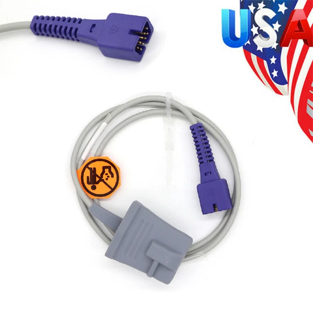 SPO2 SENSOR SOFT-TIP Fit For Oximeter DS100A Adult Finger Clip 9P Cable ...