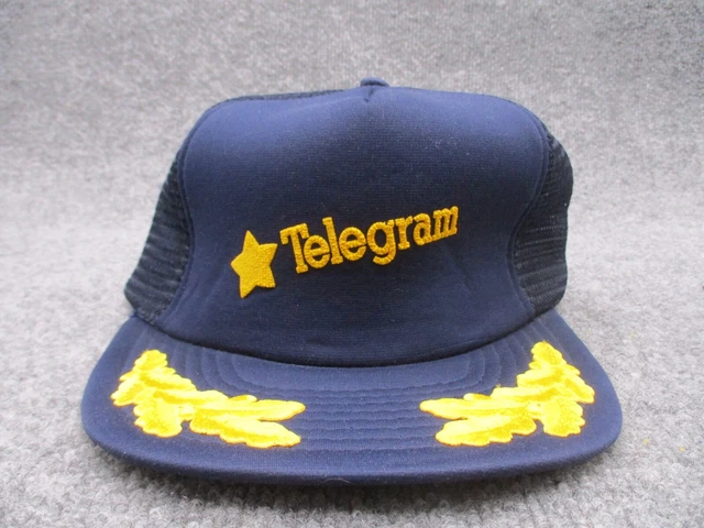 VINTAGE TELEGRAM TRUCKER Hat Cap Blue Snap Back 80s 90s $8.55 - PicClick