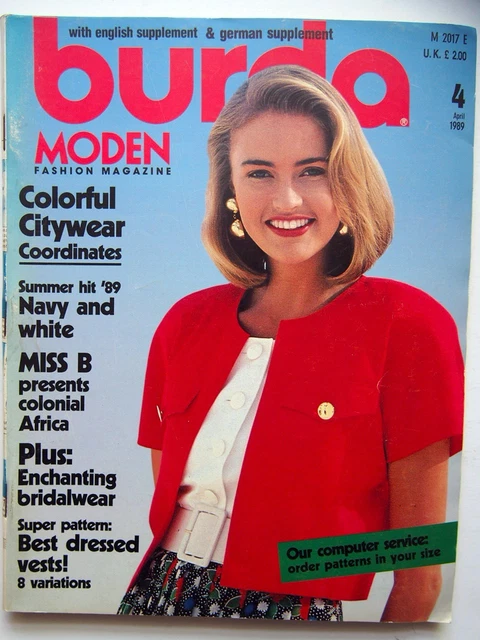 BURDA 04/1989 (APRIL), light jackets, wedding dresses, with English ...