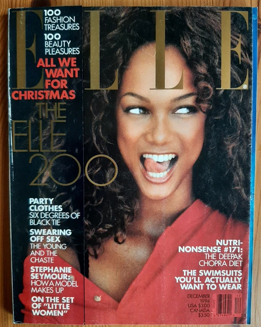 ELLE MAGAZINE DECEMBER 1994 No. 112 Tyra Banks Cover - Carla Bruni ...