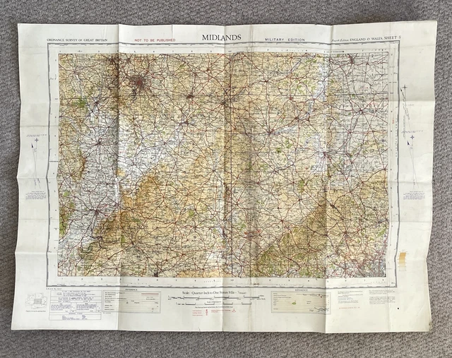 VINTAGE PAPER MIDLANDS England WW2 1939 Military Edition Ordnance ...