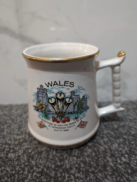 VINTAGE PRINCE CHARLES Investiture Tankard Prince William Ware 22 Ct ...