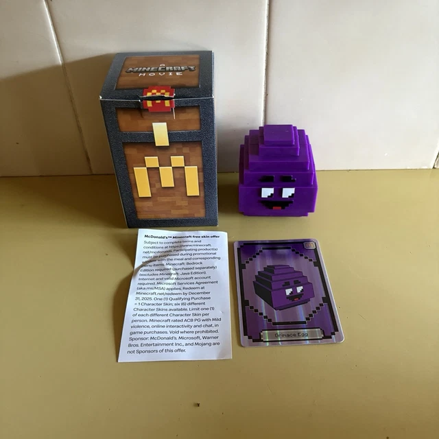 MCDONALD'S 2025 X A Minecraft Movie Collectable GRIMACE EGG With Code ...