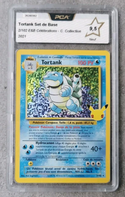 CARTE POKEMON TORTANK Set de base - PCA 9.5 - Célébrations FR 2/102 ...