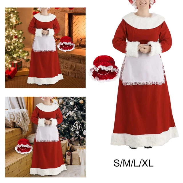 COSTUME DE MADAME Père Noël Costume Cosplay Robe de Noël pour fête EUR ...