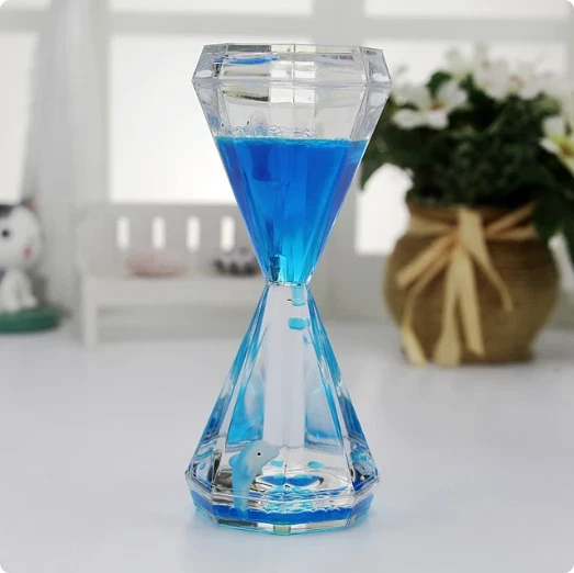 LIQUID HOURGLASS TIMER Sensory Toys Creative Liquid Motion Bubbler ...