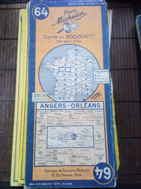 ANCIENNE CARTE ROUTIÈRE MICHELIN 64 - French Map 1946 EUR 5,81 ...