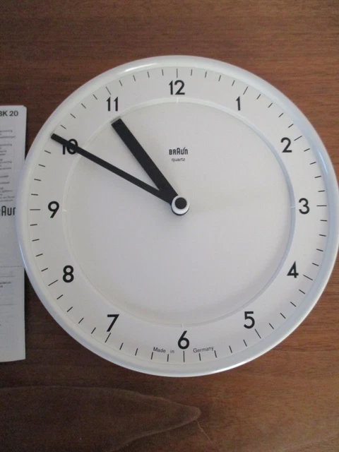 VINTAGE BRAUN QUARTZ ABK 20 Wall Clock 80s classic design by Dietrich ...