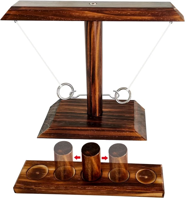 RING TOSS GAME, Holz Tischplatte Hook Ringwurfspiel Kinder, Premium ...