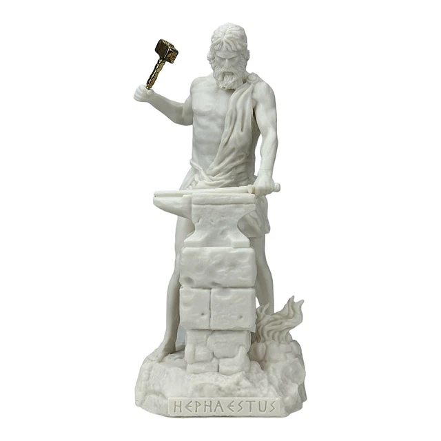 HEPHAESTUS GREEK OLYMPIAN God of Fire Statue Sculpture Figure White 8. ...