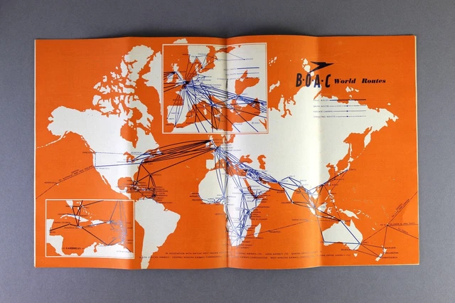 BOAC AIRLINE TIMETABLE September 1957 B.o.a.c. Route Map EUR 46,00 ...