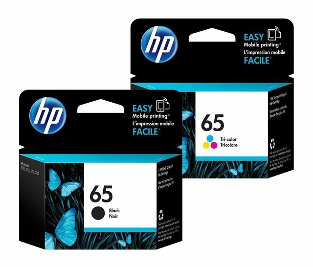 GENUINE HP 65 BLACK+COLOUR Ink Set for Deskjet 3720/3721/3723 N9K02AA ...