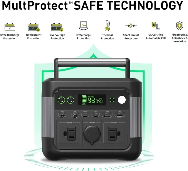 PORTABLE POWER STATION 300W 296Wh Home Backup Solar Generator Emergenc ...