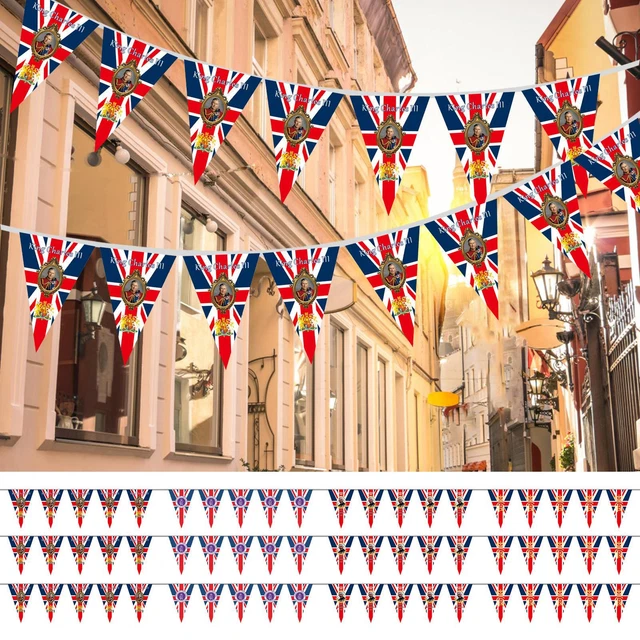 KING CHARLES III Bunting King Charles Coronation Union Jack Bunting ...