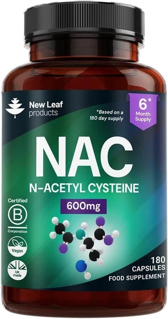NAC N-ACETYL-CYSTEINE 600MG Supplements High Bioavailability Amino Acid ...