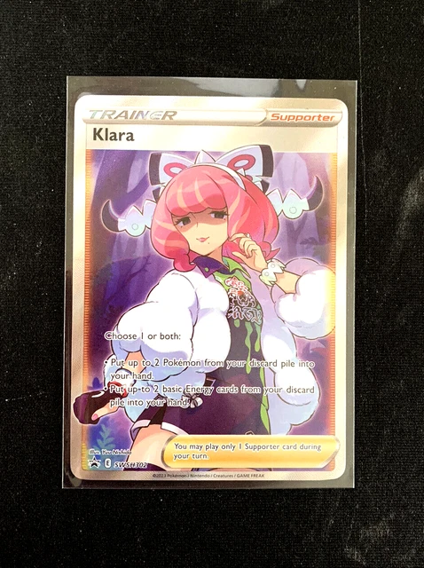 POKEMON KLARA SWSH302 Full Art Trainer Supporter Black Star Promo MINT ...