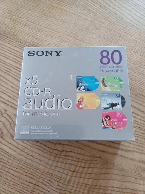 SONY CDR AUDIO - 5CRM80CRX - 5 x Music CD-R Blank Recordable Discs New ...