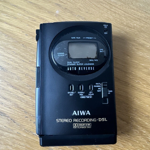 SUPER RARE AIWA recording Walkman Radio Cassette Recorder HS-J303 LCD Display £99.99 - PicClick UK