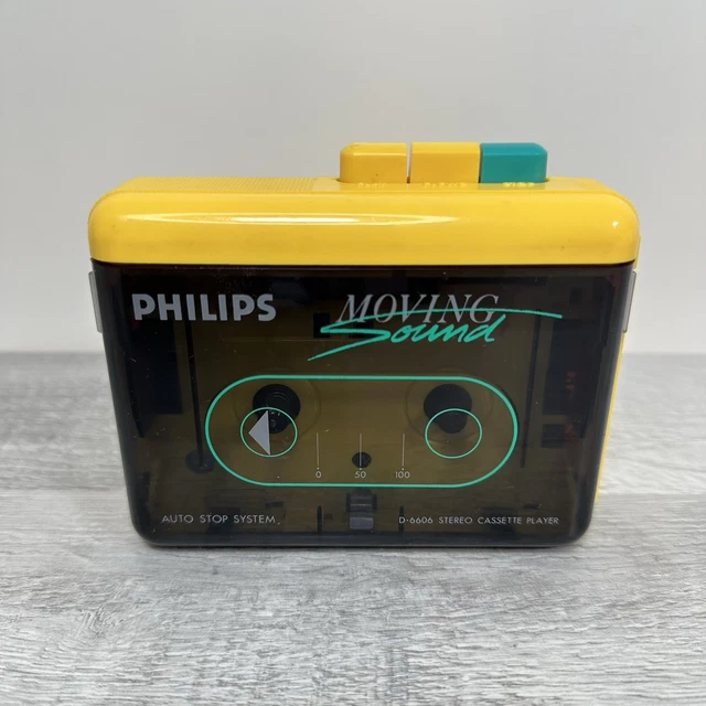 PHILIPS MOVING SOUND D-6606 Vintage Walkman Stereo Cassette Player ...