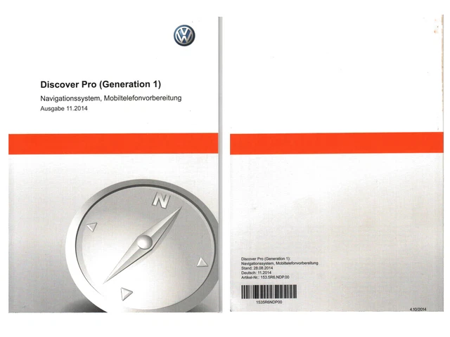 ANLEITUNG VW DISCOVER Pro, Generation 1, MIB1, Stand 11/2014, Handbuch ...