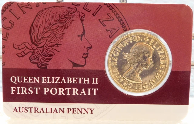 QUEEN ELIZABETH II First Portrait: Australian Penny; issued RAM 2017 ...