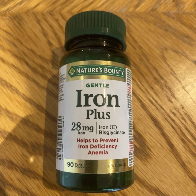NATURES BOUNTY GENTLE Iron 90 Capsules Plus Helps Prevent Anemia Exp 04 ...