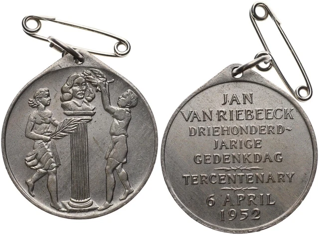 MEDAL PENDANT - Jan van Riebeeck 300 Years Tercentenary 6.4. 1952 £43. ...