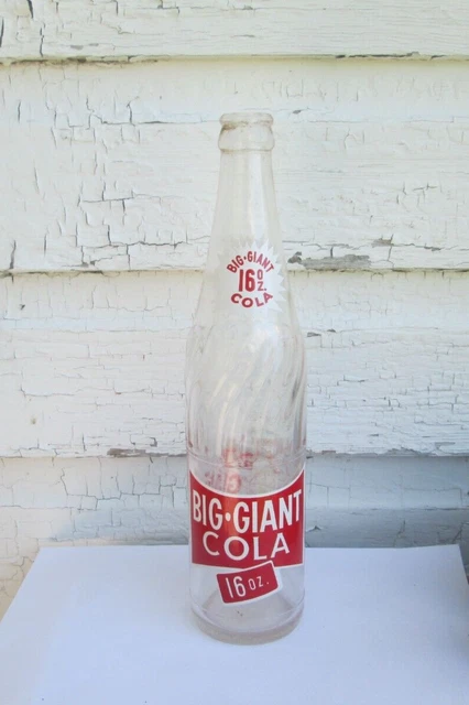 VINTAGE CANADIAN BIG Giant Cola 16 Fl Oz Acl Soda Bottle Baseball ...
