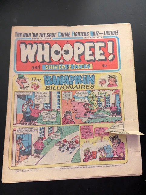 WHOOPEE AND SHIVER and Shake Comic, 14th June 1975, IPC £5.49 - PicClick UK
