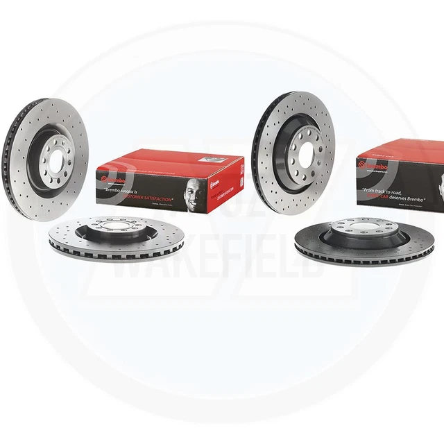 FOR SEAT LEON CUPRA R FRONT REAR DRILLED BREMBO XTRA BRAKE DISCS 345mm ...