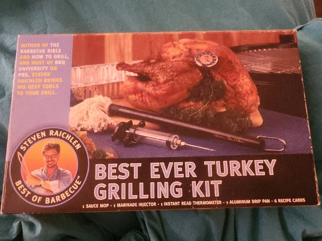 NOS STEVE RAICHLEN Best Of BBQ Turkey Grilling Kit Meat Thermometer ...